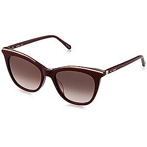 Fossil Women's Female Sunglass Style FOS 2103/G/S Cat Eye, Burgundy, 52mm, 18mm