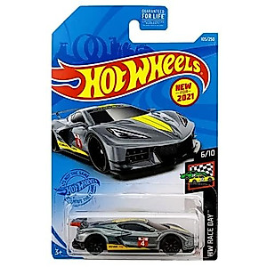 DieCast Hotwheels Corvette C8 R, HW Race Day 6/10 [Gray] 105/250