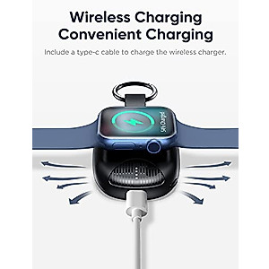 Portable Charger for Apple Watch, 1000mAh Magnetic Keychain Wireless Power Bank Watch Charger for iWatch with 4 LED Indicators, Apple Watch Accessories Compatible for All Apple Watch Series
