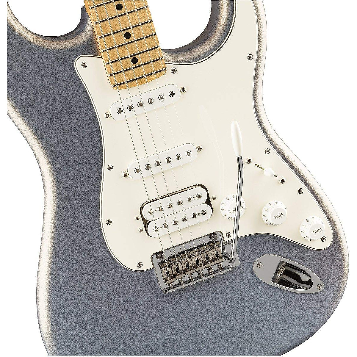 Fender Player Stratocaster HSS Electric Guitar, with 2-Year Warranty, Silver, Maple Fingerboard