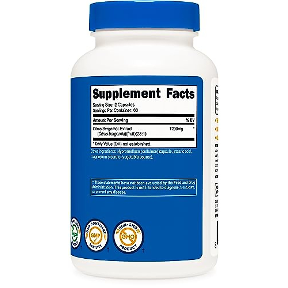 Nutricost Citrus Bergamot Capsules 12,000mg, 120 Capsules - Potent 25:1 Bergamot Extract - 60 Servings, Gluten Free, Vegan Friendly & Non-GMO Supplement