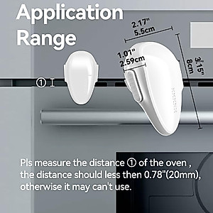 EUDEMON 1 Pack Childproof Oven Door Lock, Oven Front Lock Easy to Install & Heat-Resistant Material no Tools Need or Drill (White)(ONLY for Flat Surface)