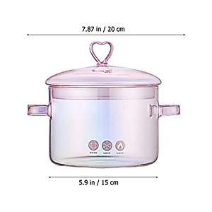 Cooking Pot Lid Retro Double Handle Stew Pot Borosilicate Cookware Soup Stews