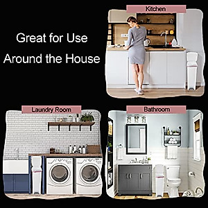 Sterilite Slim Trash Can with Lid, Step On 11 Gal White Kitchen Garbage Can for Bathroom, Bedroom, Home, and Outdoor, Wholesalehome Microfiber Cleaning Cloth Included