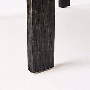 Great Deal Furniture Makayla Ana Outdoor 3 Seater Acacia Wood Sofa Sectional with Cushions, Dark Gray and Light Gray