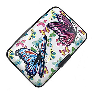 BFL RFID Credit Card Holder for Women or Men, Theft Proof Credit Card Holder, Slim Design Fits in Pocket (butterfly)
