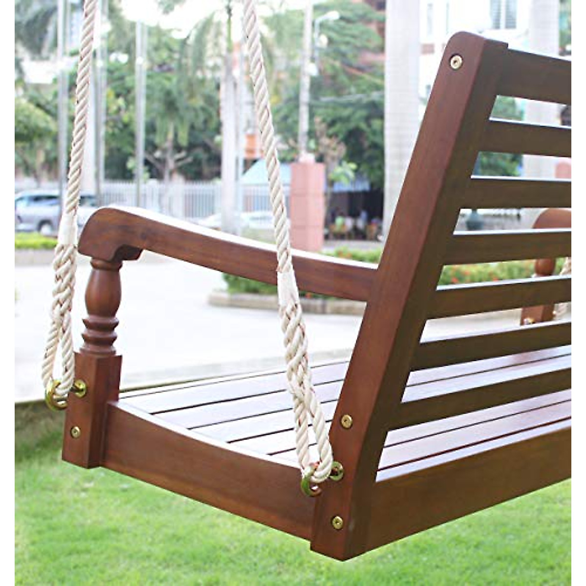 northbeam SWG0120210010 Nantucket Porch Swing, Acacia, Natural, 20.28″d x 46.46″w x 22.24″h