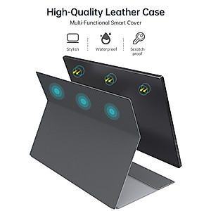 ForHelp 2k Portable Monitor 16inch 2560X1600 USB C Laptop Monitor HDMI Computer Display HDR IPS Gaming Screen w/Smart Cover & Dual Speakers, Travel Monitor for PC Mac Phone Xbox PS5 Switch Laptop