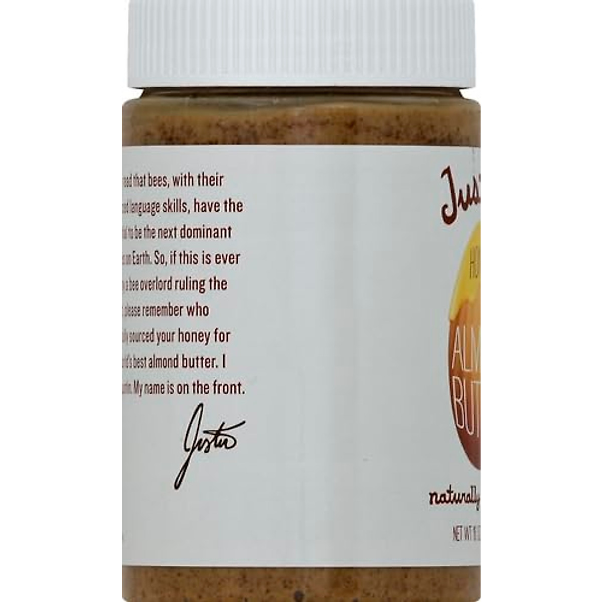 Justin's Honey Almond Butter, No Stir, Gluten-free, Non-GMO, Responsibly Sourced, 16 Ounce Jar