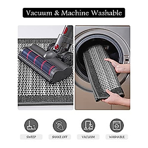 PADOOR Kitchen Rugs Mats Non Skid Washable - 20x47 Inch Kitchen Runners Farmhouse Style,Weave Floor Mats for in Front of Sink Gray