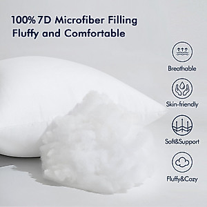MIULEE Throw Pillow Insert Hypoallergenic Premium Pillow Stuffer Sham Rectangle for Decorative Cushion Bed Couch Sofa 12x20 Inch