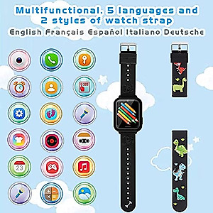 ele ELEOPTION Kids Smart Watch with HD Touch Screen Camera Video Recorder Games SOS Music (Build-in 1GB SD Card) for Boys Girls 3-14 Years,Cell Phone Watch Without GPS