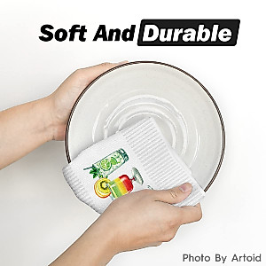 Artoid Mode Stripes Fruit Ice Cream Cocktail Summer Kitchen Towels Dish Towels, 18x26 Inch Seasonal Decoration Hand Towels Set of 2