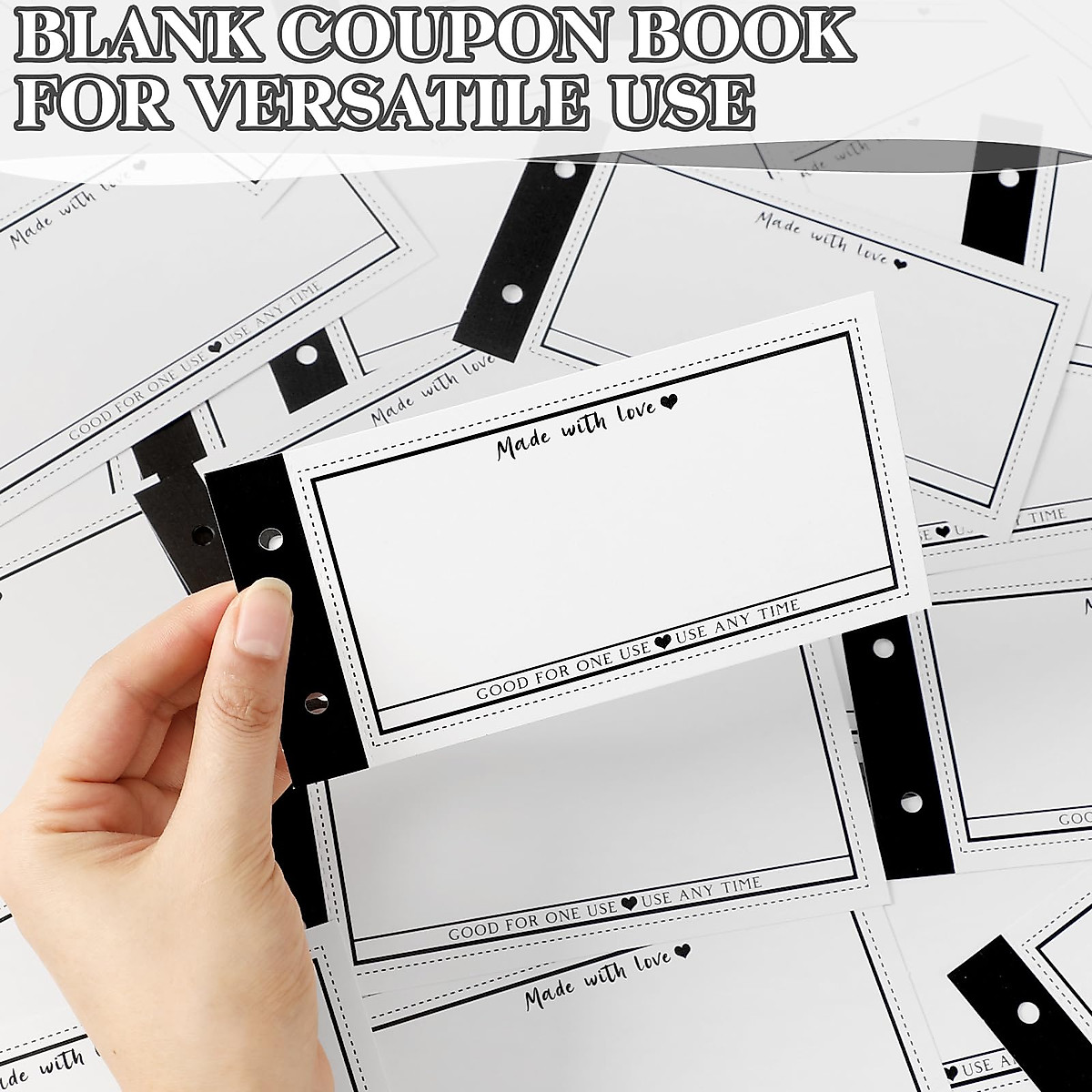 JULEASEL Blank Coupon Book for Him Her, 30 Personalized Vouchers Booklet for All Occasions | Unique Birthday Gifts, Fill In Your Own Coupon Ideas for Wife Husband Girlfriend Boyfriend Best Friend