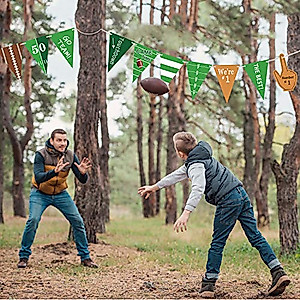 Sport Theme Football Flags Banners Decoration American Football Flags Banner Football Party Sign Decorations for Happy Birthday Party Pennant Banner for Olympics, Bar, Sports Clubs, 7.87 x 5.5 Inch