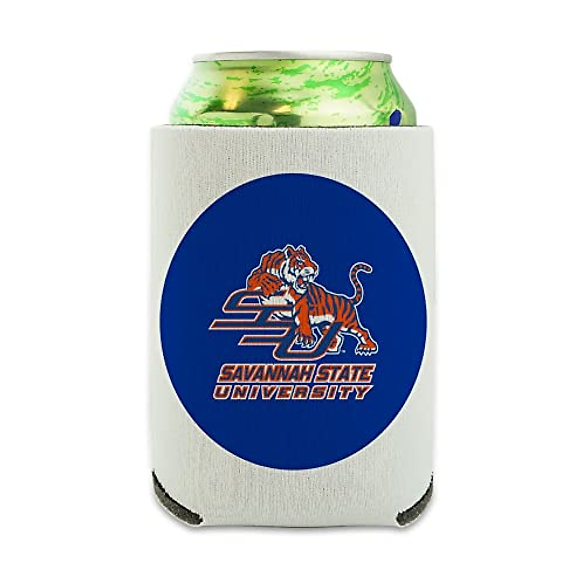 Savannah State University Primary Logo Can Cooler - Drink Sleeve Hugger Collapsible Insulator - Beverage Insulated Holder