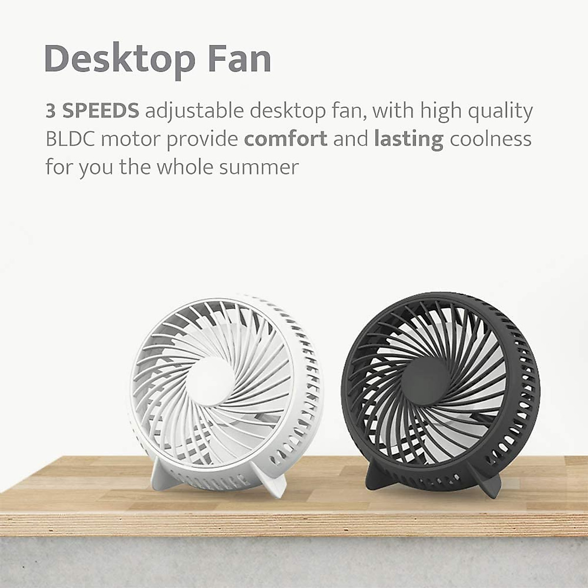 Desk Fan, 4.7 inch 3 Speeds Small Mini Quiet USB Desktop Table Cooling Fan for Office Home (Pink)