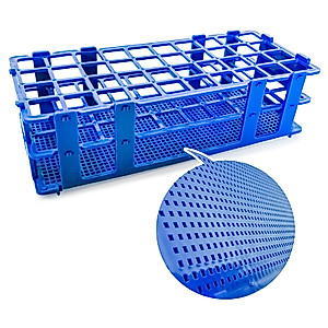 krngcwc 3 Packs Plastic Test Tube Rack, 40 Holes Lab Test Tube Rack Holder for 20mm Test Tubes, Blue, Detachable (40holes)