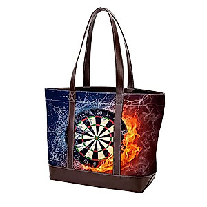 Water and Fire Dart Tote Bags Large Leather canvas Purses and Handbags for Women Top Handle Shoulder Satchel Hobo Bags