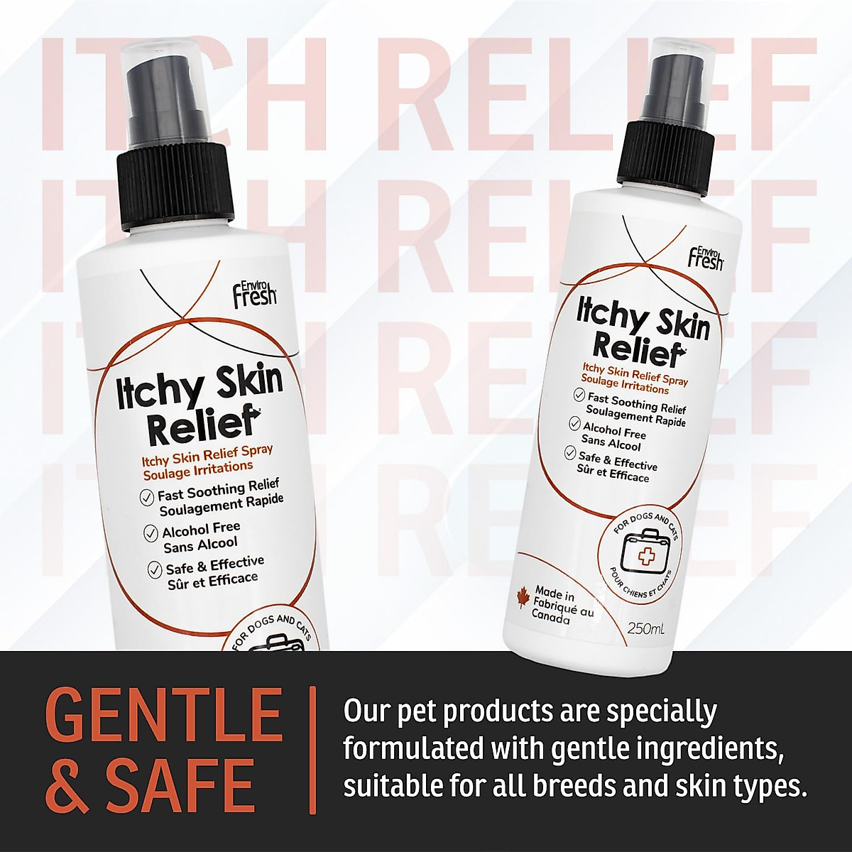 Itchy Skin Relief Spray for Allergies and Itching by EnviroFresh, Dog Itch Relief Spray, Fast Acting Itch Relief for Dogs, Alcohol-Free, Fast Soothing Relief, Sensitive Skin, Anti Itch for Dogs