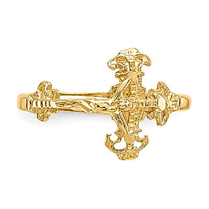 14K Diamond Cut Crucifix Ring QK3969