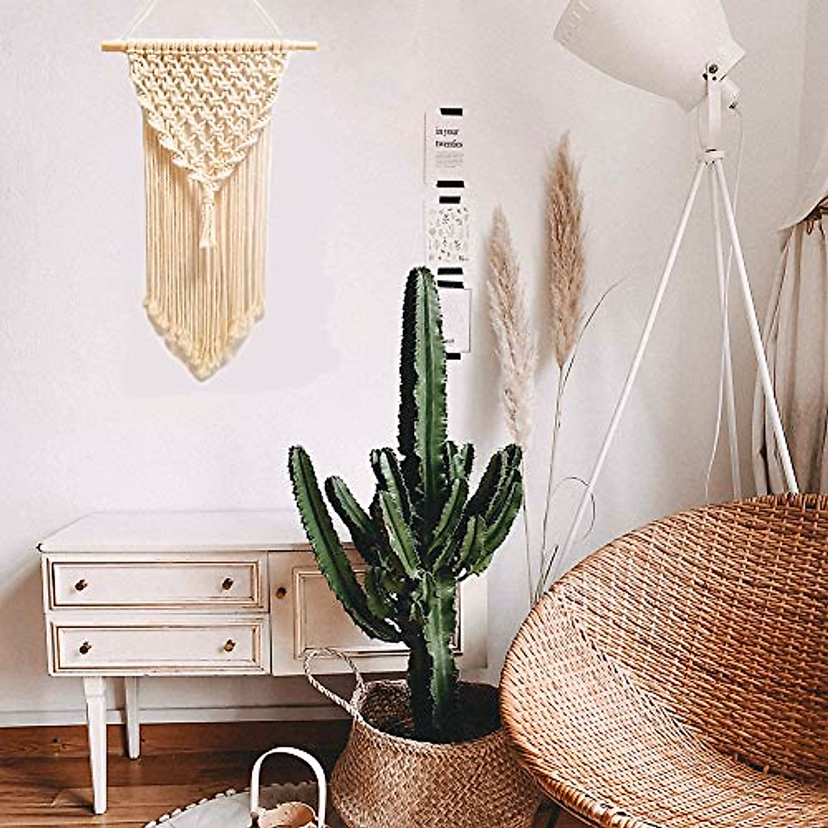 DIY Macrame Wall Hanging Kits, 3 Patterns Macrame DIY Wall Hangers for Beginners, Home Decor with 200 Meters Macrame Cord, 3 PCS Wooden Dowels and Instruction Booklet for Macrame Starters