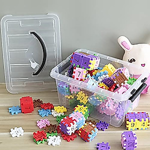 Xyskin 5.5 Qt. Plastic Storage Container Bin with Secure Lid and Latching Buckles, 6 Pack, Clear