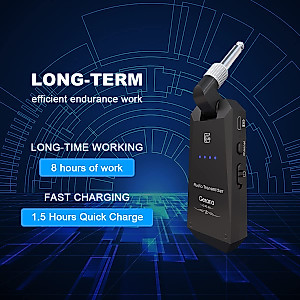 Getaria 5.8GHz Wireless Guitar System Wireless Guitar Transmitter Receiver Set 4 Channels for Electric Guitar Bass