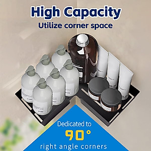 Yinlinsta Large Shower Caddy-2 Pack Black Shower Caddy - Bathroom Organizers and Storage, Shower Shelves for Convenient Shower Organization