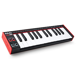 AKAI Professional LPK25 - USB MIDI Keyboard Controller with 25 Responsive Synth Keys for Mac and PC, Arpeggiator and Music Production Software,black