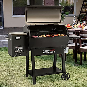 Royal Gourmet PL2032 Wood Pellet Grill on Clearance with Intelligent Digital Control System & Auto-Feed System, 786 Square Inches of Cooking Area, Bronze