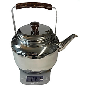 Chandler 3.12 Liter Tea Pot, Vintage Tea Kettle - 4mm Stainless Steel Pot - Hard to Dent | Ergonomic Handle with a Cool Grip | Portable Tea Kettle For Camping (Silver Colour, 3.12 L)