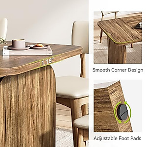 LITTLE TREE 63-Inch Office Desk, Large Computer Desk, Spacious Desktop, Wood Retro Crafting Executive Desk, Study Writing Desk Workstation for Home Office