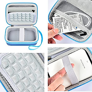 Case Compatible with Canon Ivy 2/ for Ivy Mini Photo Printer/for Canon Ivy CLIQ+/CLIQ 2/ CLIQ+2 Instant Camera Printer, Portable Bluetooth Photo Printer Storage Holder for Paper and Cable-Blue