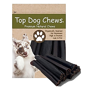 Top Dog Chews – 6” Collagen Chews 10 Pack Long Lasting for Aggressive Chewers, Odor-Free, High Protein, Alternative to Rawhide & Bully Sticks, Supports Dental Health