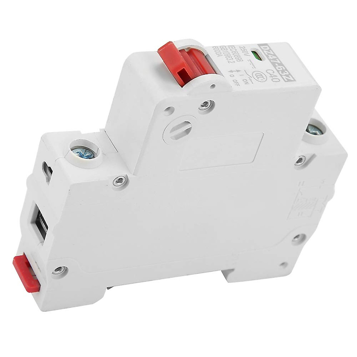 DC Circuit Breaker, DZ47-63Z-1P 40A Miniature Circuit Breaker Leakage Protection Air Switch Din Rail Installation for Solar System Power Generation System