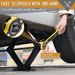 Scissor Jack, Car Jack Kit, Max 2 Ton (4,400 lbs) Jack, (Includes Labor Saving Wrench and Lifting Jack), Universal Car Emergency Kit for Cars, SUVs up to 2 Tons.