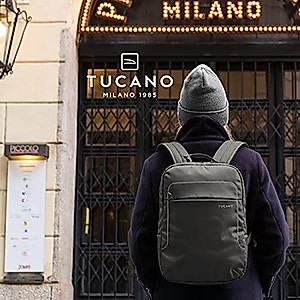 TUCANO LUP Ultraslim light backpack durable technical fabric for 15.6 in laptops, MacBook Pro 16 in - Black