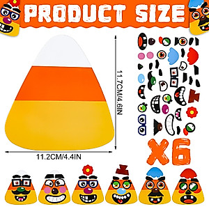 Spiareal 30 Sets Candy Corn Halloween Craft Kit for Kids DIY Cutouts Magnet Stickers for Boys Girls Candy Corn Ornaments Art for Halloween Activity Party Supplies