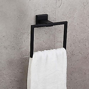 OUSFANAM Wall Mounted Square Towel Holder Modern Towel Wall Lavatory Storage Rack Classic Bathroom Accessories Bathroom Towel Rack for Door Bedroom Freestanding Over Toilet Wall Mounted