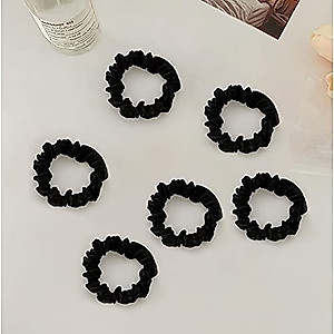 12Pcs Satin Hair Scrunchies, Black Scrunchies Hair Ties Elastic Hair Bands Ponytail Holder Hair Accessories for Women Girls Gifts