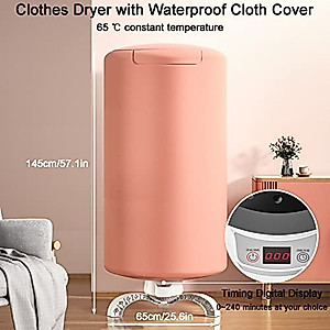EUPXRHY 900W Heated Clothes Airer with Waterproof Cover, Quick Drying Electric Heated Clothes Dryer with 240 Minute Timer, Power Saving Heated Drying Rack 15kg with 65℃ Constant Temperature,Blue