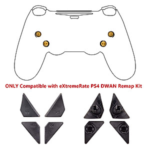 eXtremeRate Replacement Ergonomic Back Buttons, K1 K2 K3 K4 Paddles for PS4 Controller Dawn Remap Kit (Only fits with eXtremeRate Remap Kit)