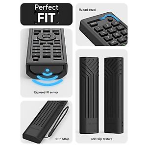 Silicone Hisense Remote Cover Compatible with Hisense Smart TV Remote ERF3C80H,2AVIGBR0001,25780-2AVIGBR0001,Skin-Friendly Case for A4H Series Android TV Remote Anti-Lost with Lanyard(Black)