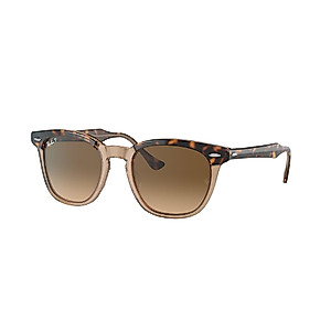 Ray-Ban RB2298 Hawkeye Square Sunglasses, Havana On Transparent Brown/Brown Gradient Polarized, 52 mm