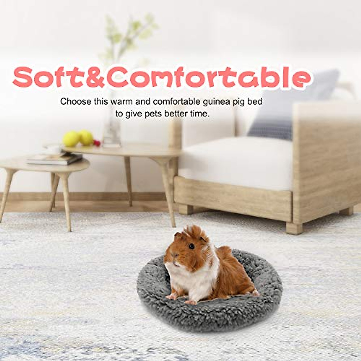 BWOGUE Hamster Bed,Round Velvet Warm Sleep Mat Pad for Hamster/Hedgehog/Squirrel/Guinea Pig/Rats and Other Small Animals