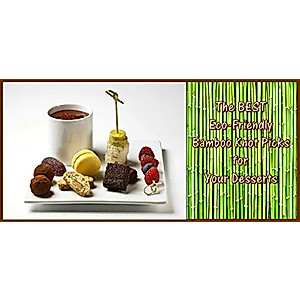 Gmark Bamboo Cocktail Picks 4.5" 300 ct - Bamboo Knot Skewers, Looped Knot Twisted Ends Perfect for Cocktail Party, Barbeque, Club Sandwiches - Pack in Box GM1114