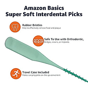 Amazon Basics Interdental Picks, 100 Count, 1 Pack
