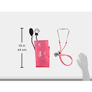 EMI Professional Deluxe Aneroid Sphygmomanometer and Sprague Rappaport Stethoscope Set Kit #330 (Pink)