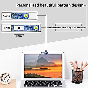 Webcam Cover, 3 Pieces, Laptop Camera Cover, Privacy Shielding Capacity is Twice as Big as The Traditional, Suitable for Computer Mobile Phones, laptops, Tablets and so on (Blue Pattern)